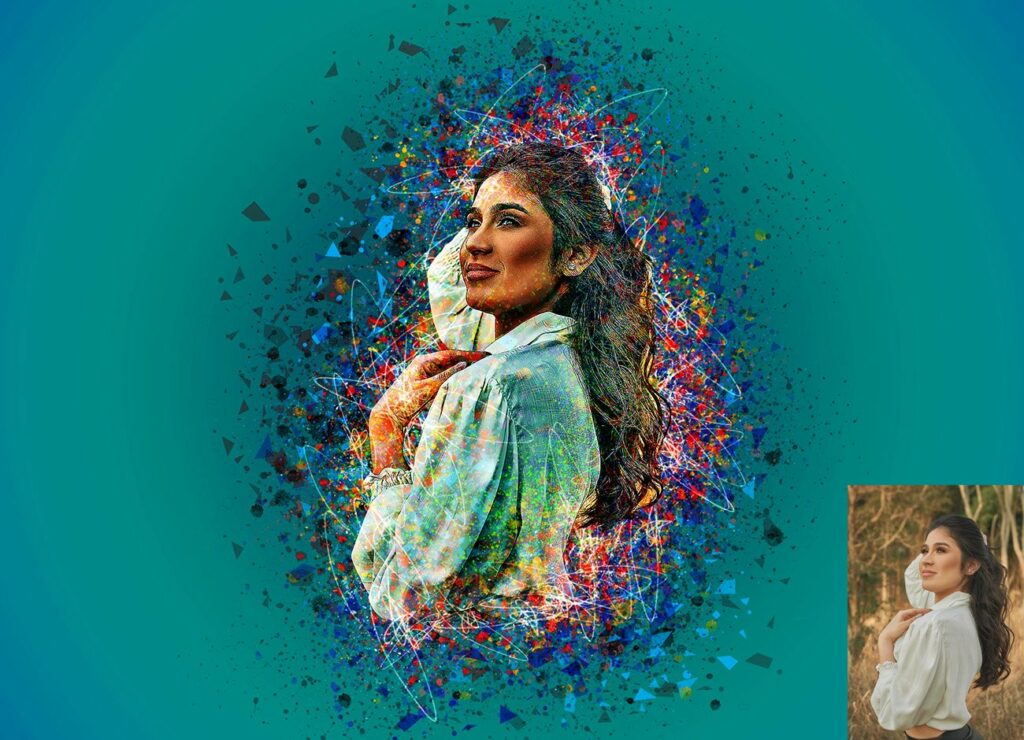 Splatter Dispersion Photoshop Action – MasterBundles