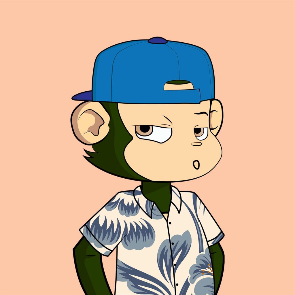 1k monkey NFT art illustration. cute monkey vector illustration ...