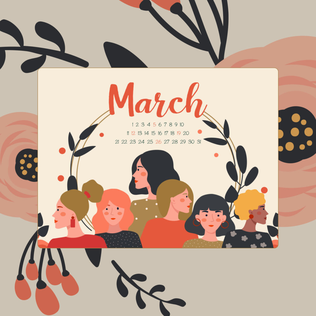 Girly Free Cute March Calendar - MasterBundles