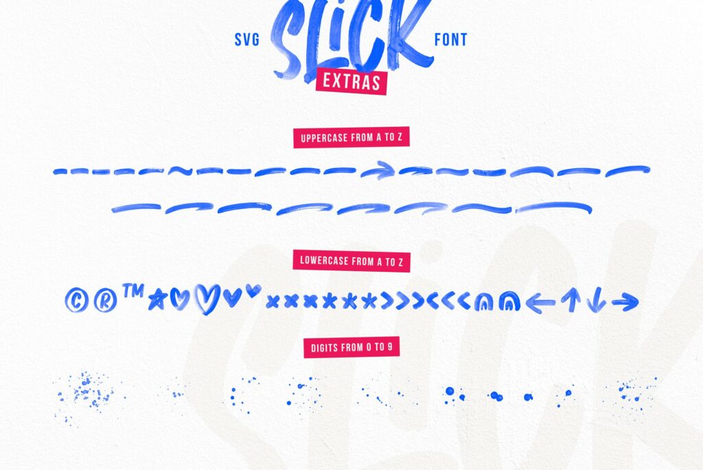 Slick SVG Brush Font + Extras – MasterBundles