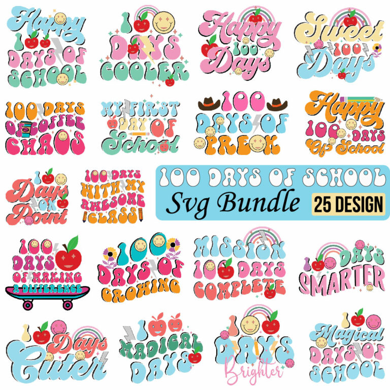 100 Days of School SVG Bundle - MasterBundles