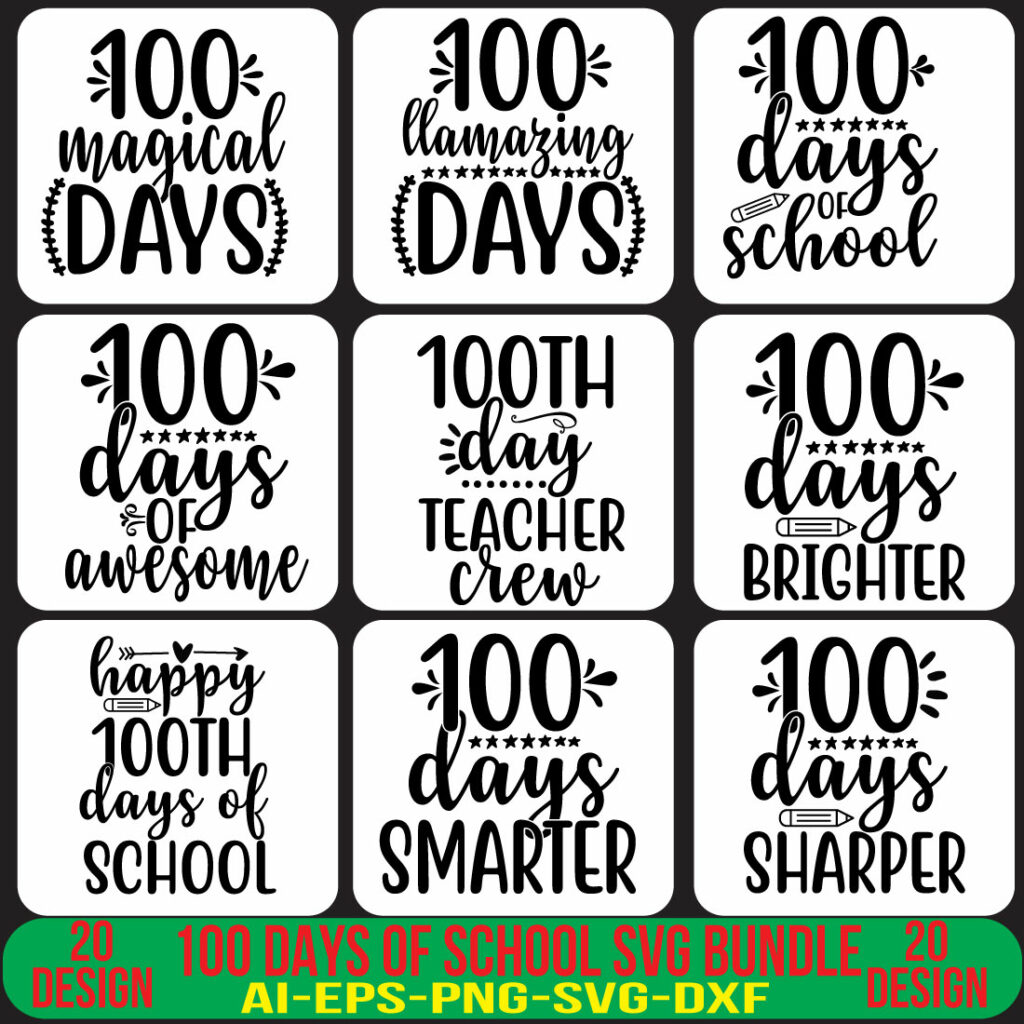 50+ 100 Days Of School T-shirt Design Images & Templates for 2026 ...