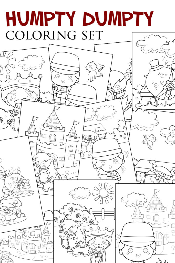 Humpty Dumpty Classic Song Rhymes Story Coloring Pages Activity For ...
