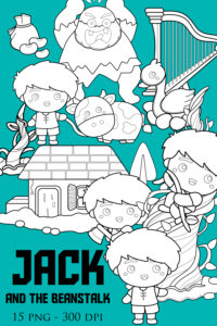 Jack and the Beanstalk Classic Bedtime Story Scrapbook Digital Stamp ...