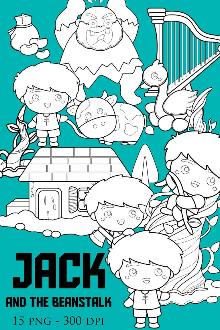 Jack and the Beanstalk Classic Bedtime Story Scrapbook Digital Stamp ...