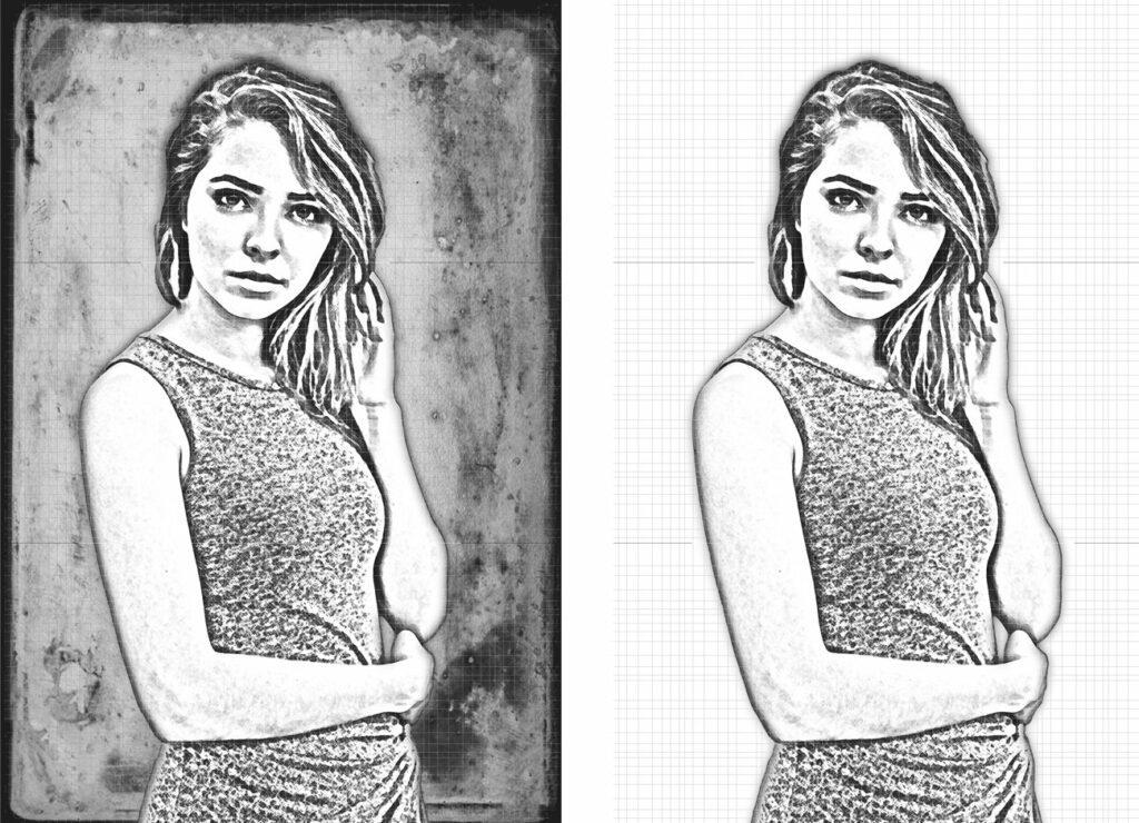 Canvas Sketch Portrait PS Action – MasterBundles