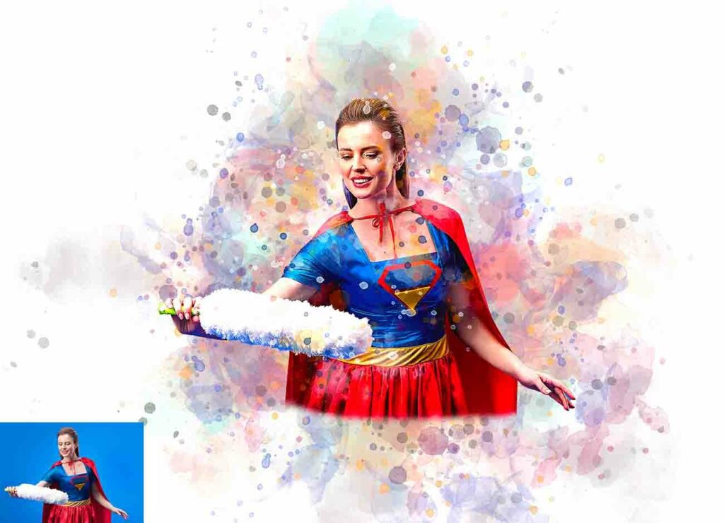 Shower Watercolor Photoshop Action – MasterBundles