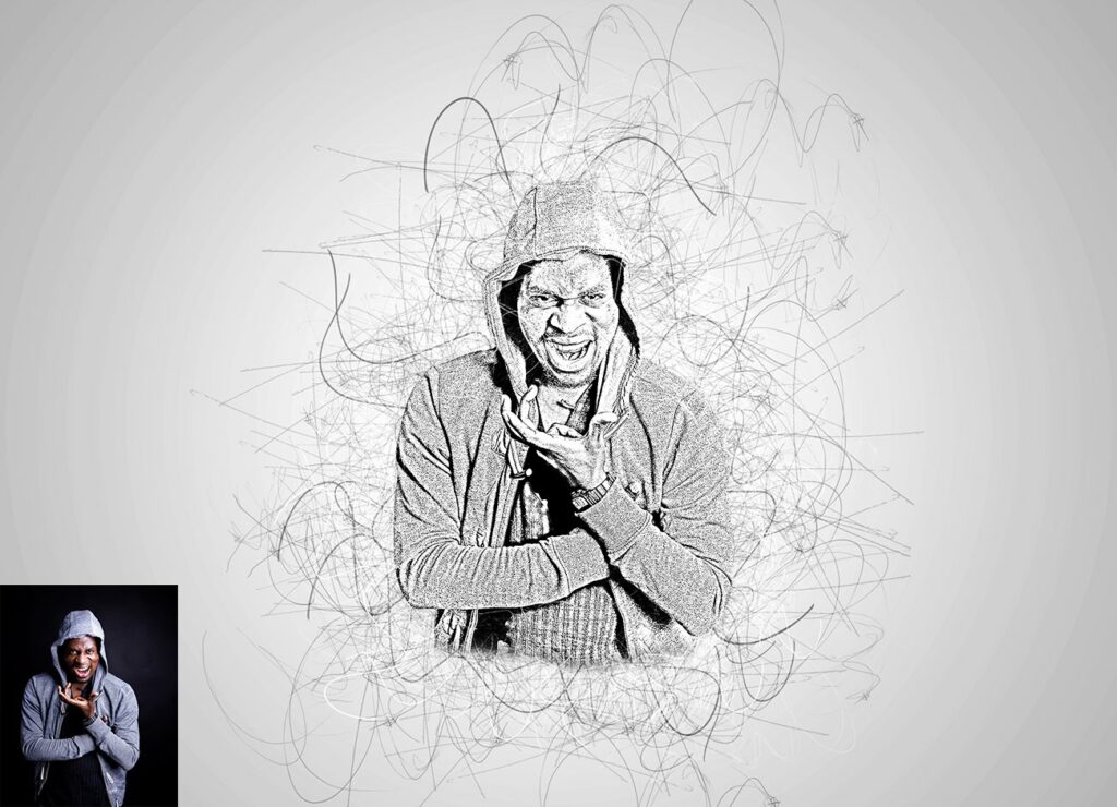 Scribble Drawing Photoshop Action – MasterBundles