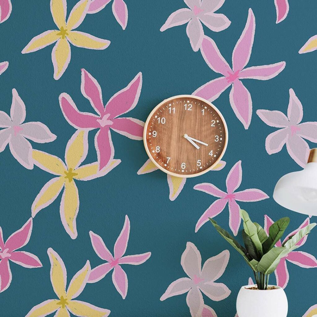 Abstract Floral retro digital papers - MasterBundles