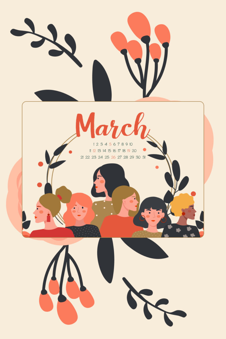 Girly Free Cute March Calendar - MasterBundles