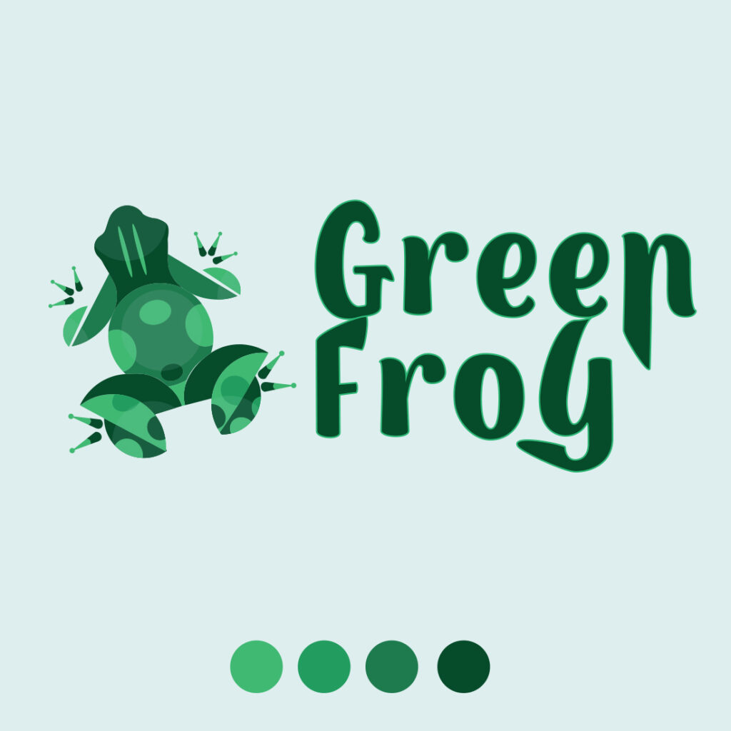 Green Frog Vector Art Logo - MasterBundles