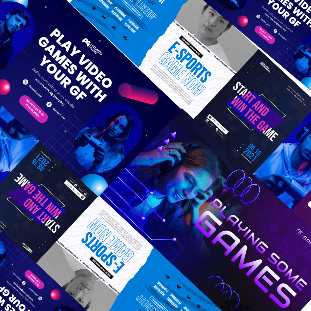 4 Gaming Thumbnails (editable template) - MasterBundles