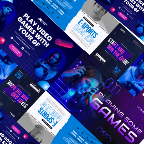 4 Gaming Thumbnails (editable template) - MasterBundles