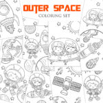 Solar System Outer Space Planet Astronaut Coloring Pages Activity For ...