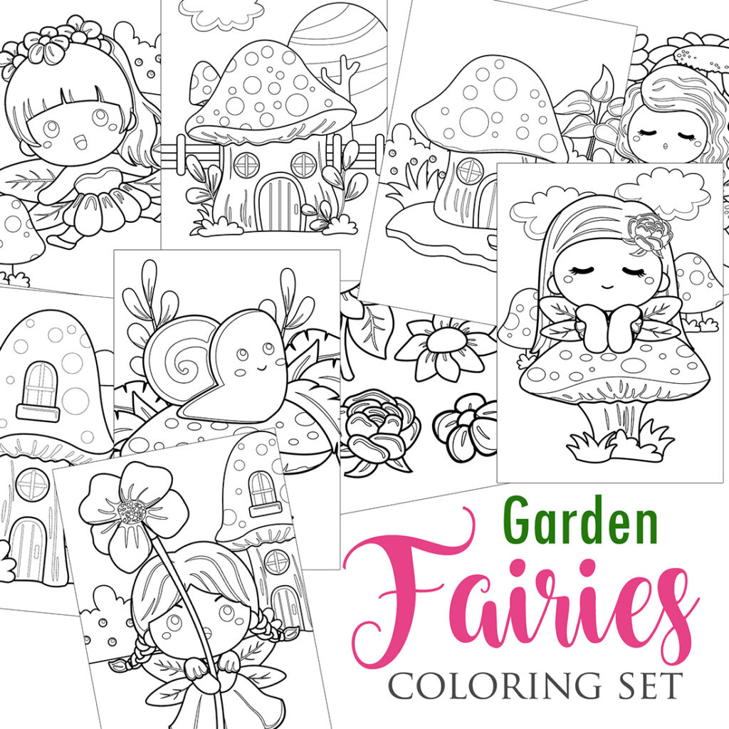 Garden Fairies Spring Fairy Angel Wings Coloring Pages Activity For ...