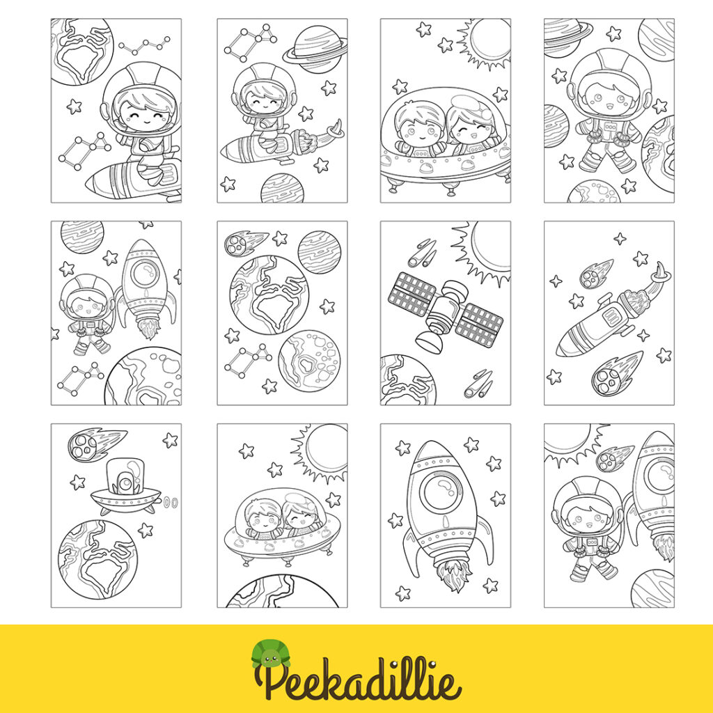 Solar System Outer Space Planet Astronaut Coloring Pages Activity For ...