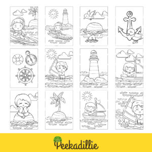 Sailing Nautical Sea Coloring Pages Activity For Kids And Adult ...