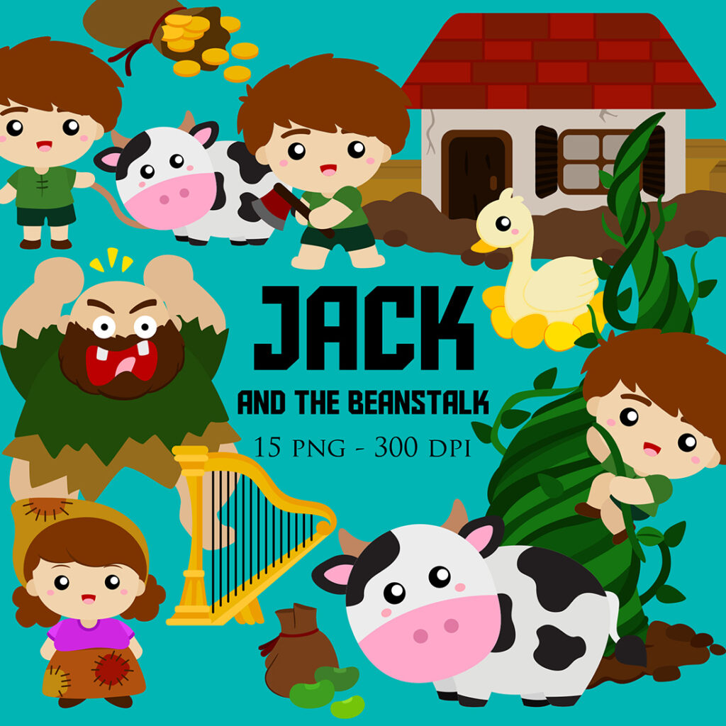 Jack and the Beanstalk Classic Bedtime Story Kids Vector Clipart ...