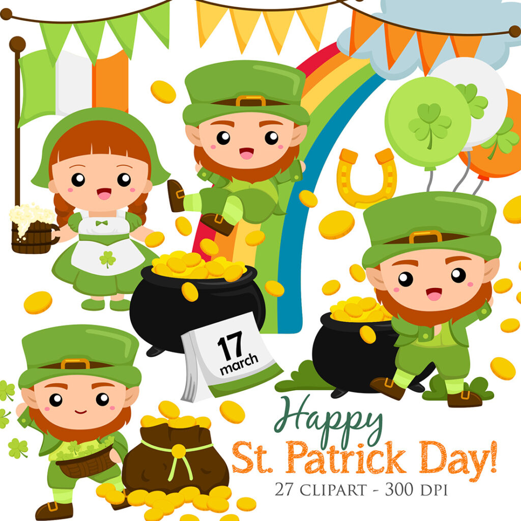 St. Patrick Holiday Irish Vector Clipart Illustrations - MasterBundles