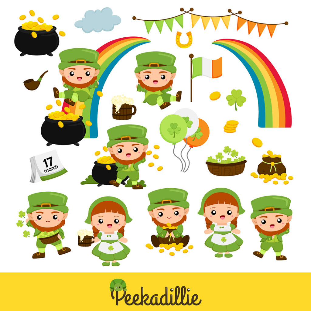St. Patrick Holiday Irish Vector Clipart Illustrations - MasterBundles
