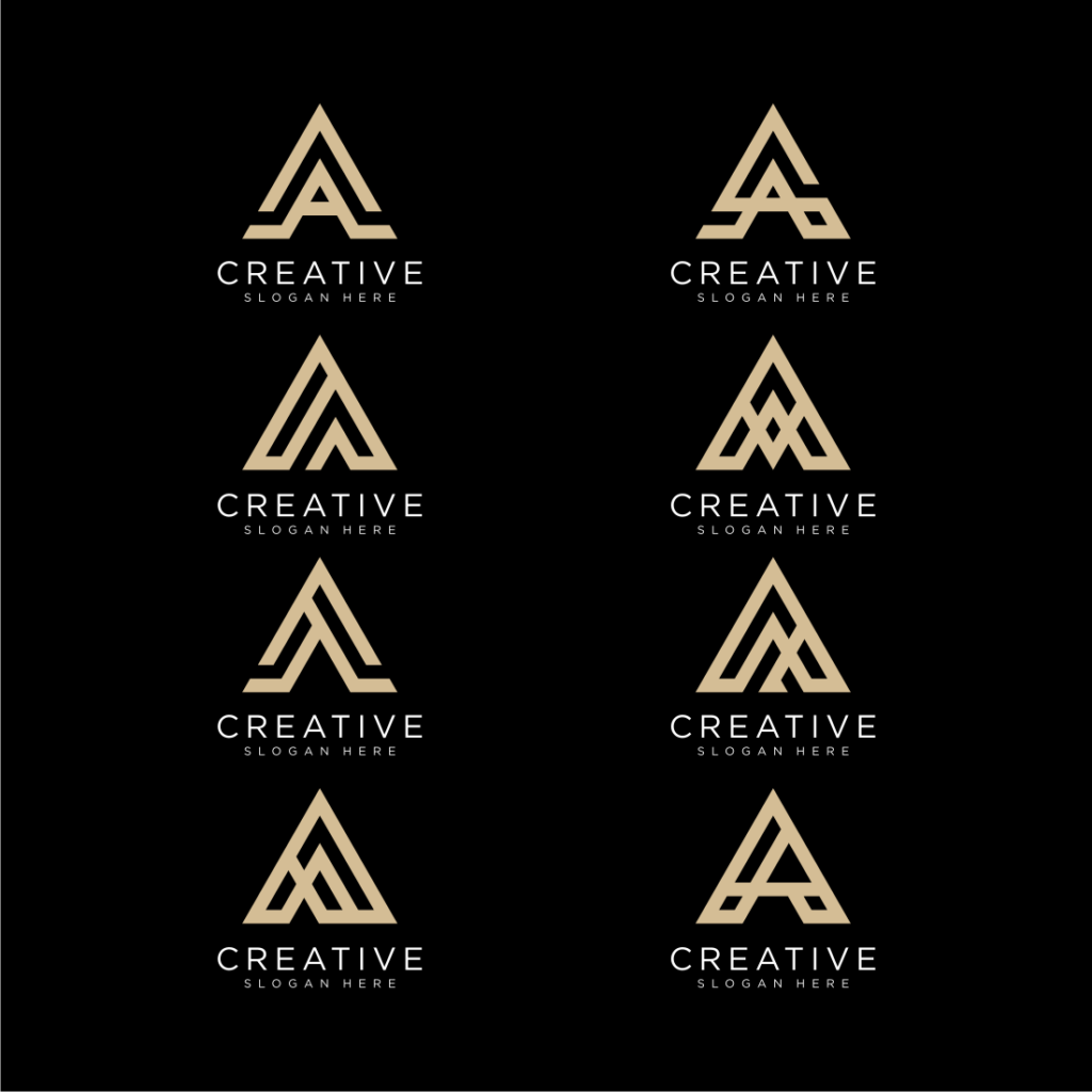 set of letter a logo design vector - MasterBundles