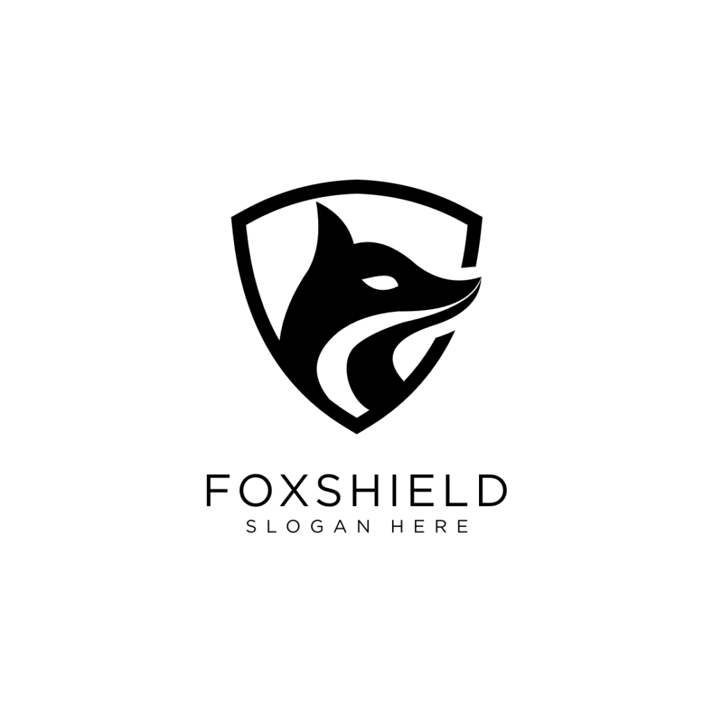 fox shield logo design vector - MasterBundles