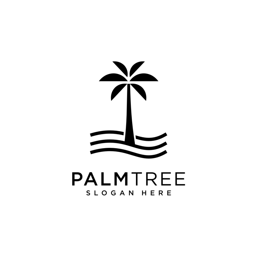 palm tree logo design vector - MasterBundles