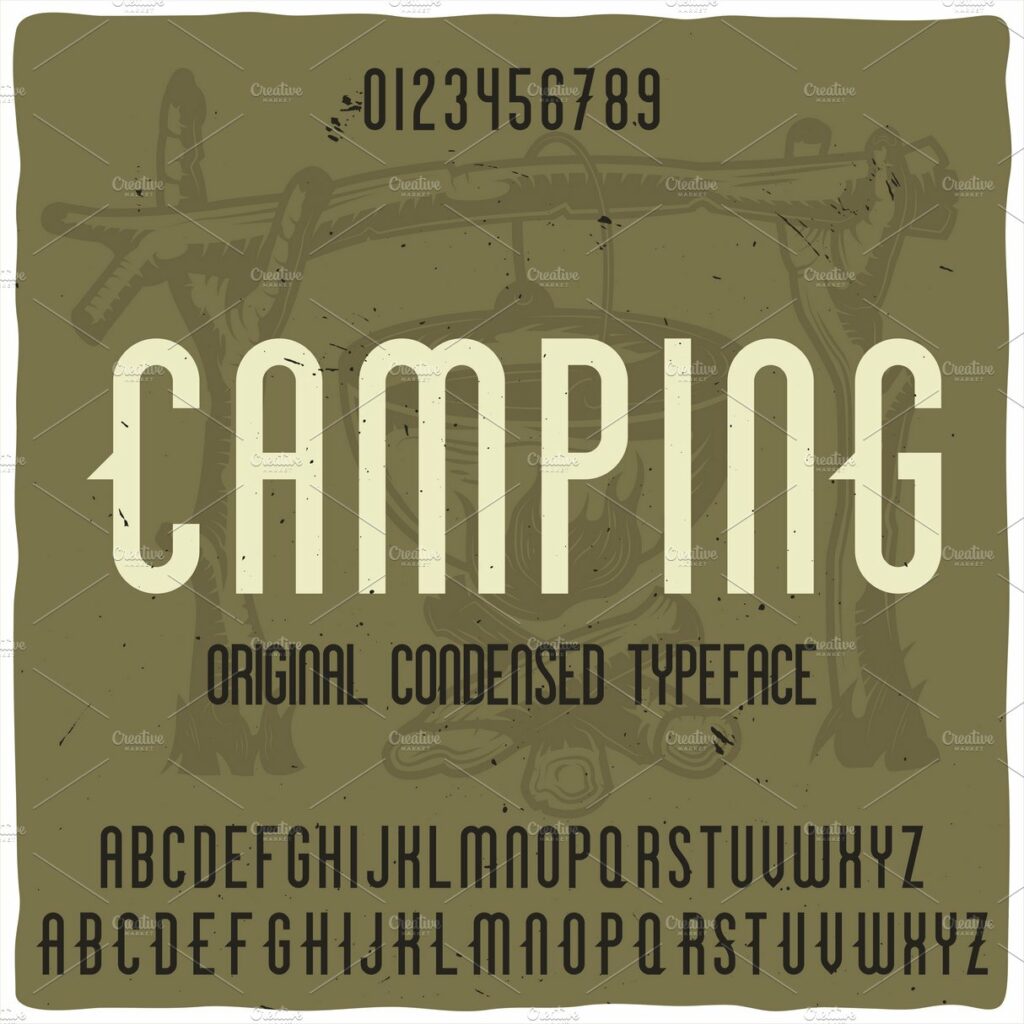 Vintage label typeface Camping – MasterBundles