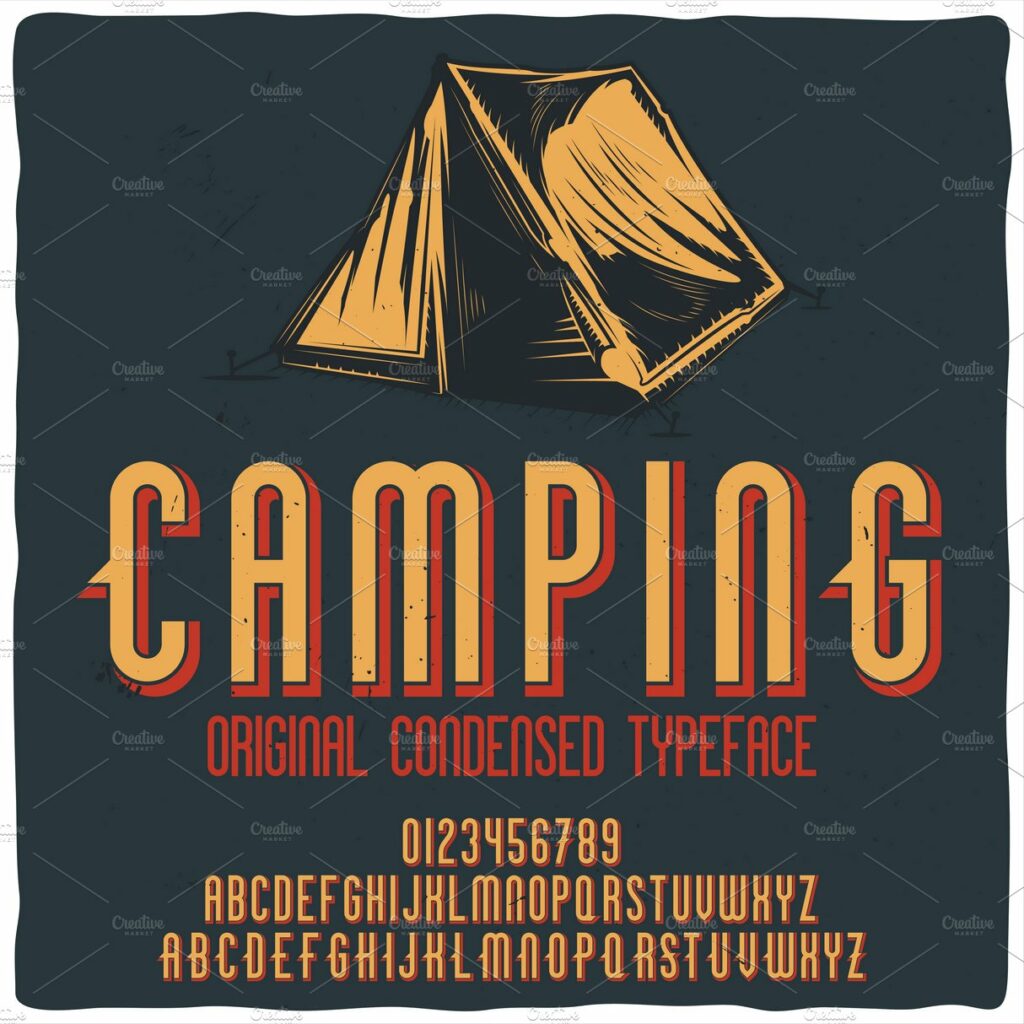 Vintage label typeface Camping – MasterBundles