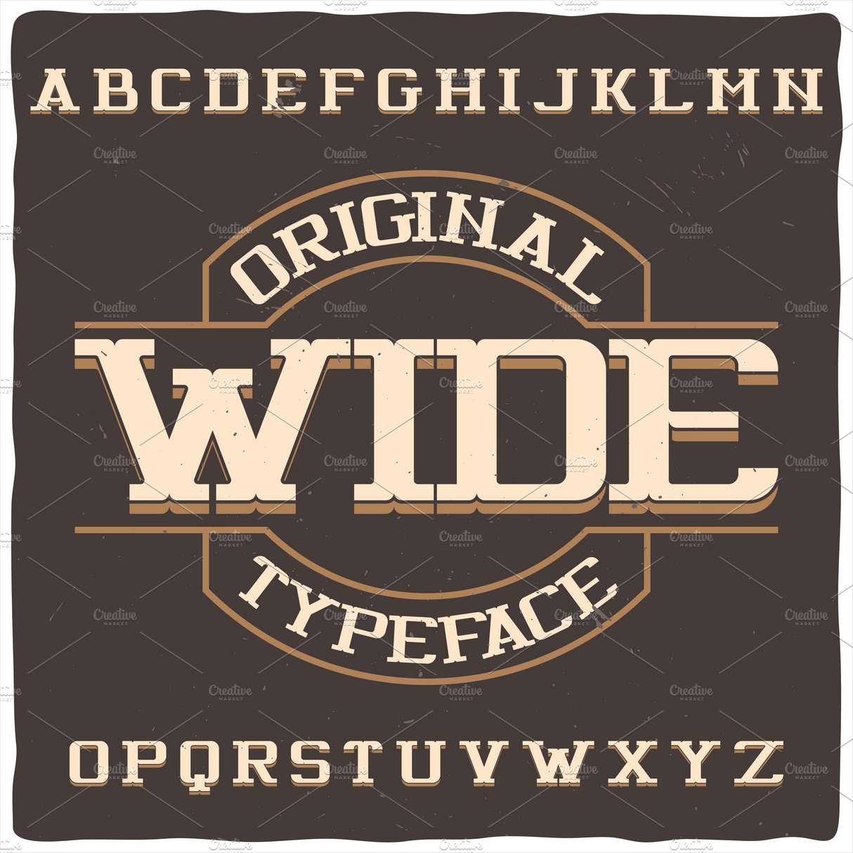 Vintage label typeface named Wide – MasterBundles