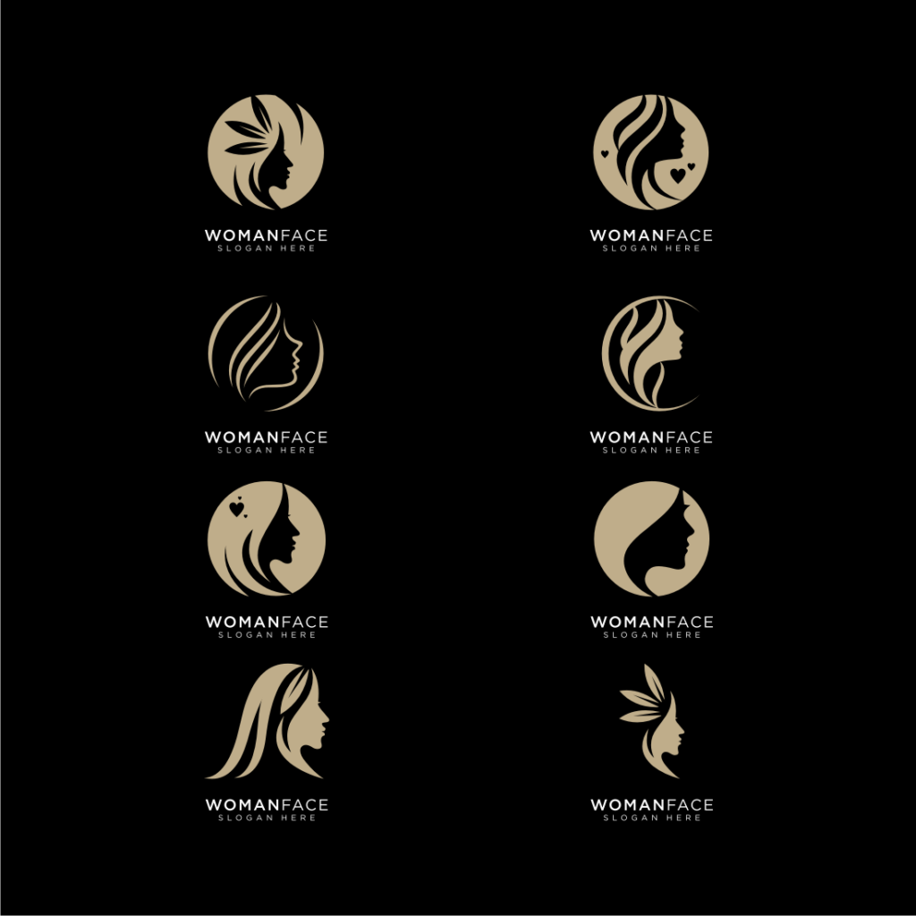 woman face logo design vector - MasterBundles