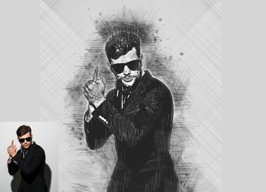 Pencil Canvas Sketch PS Action – MasterBundles