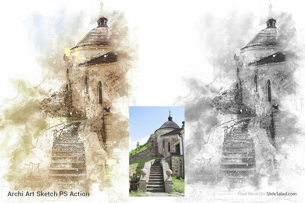 Archi Art Sketch Photoshop Action V2 – MasterBundles