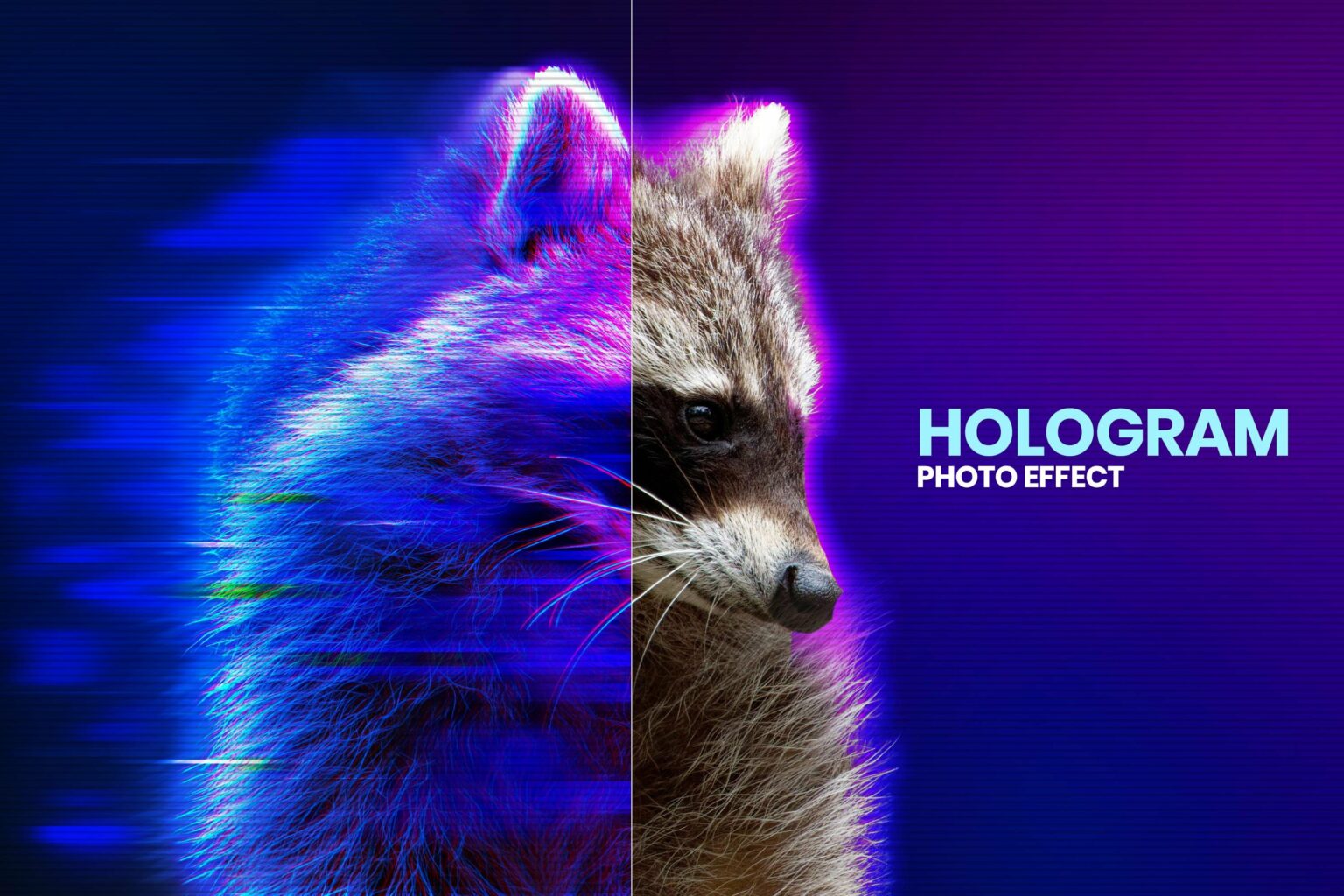 Hologram Photoshop Effect Mockup – MasterBundles