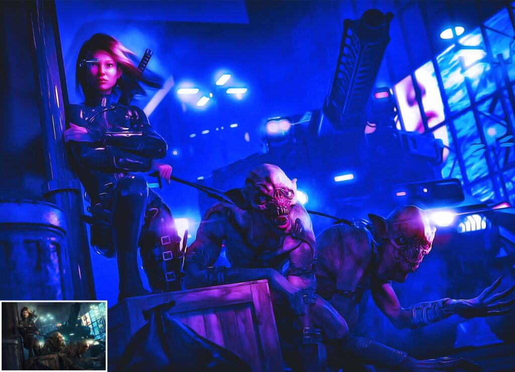 CyberPunk PRO Photoshop Action – MasterBundles