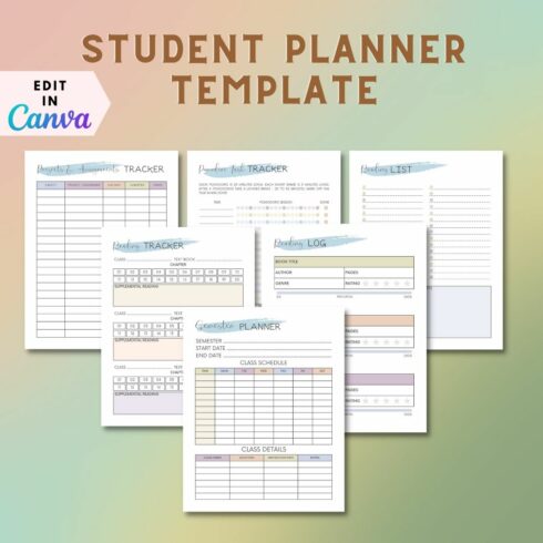 Student Planner Template - Editable by Canva - MasterBundles