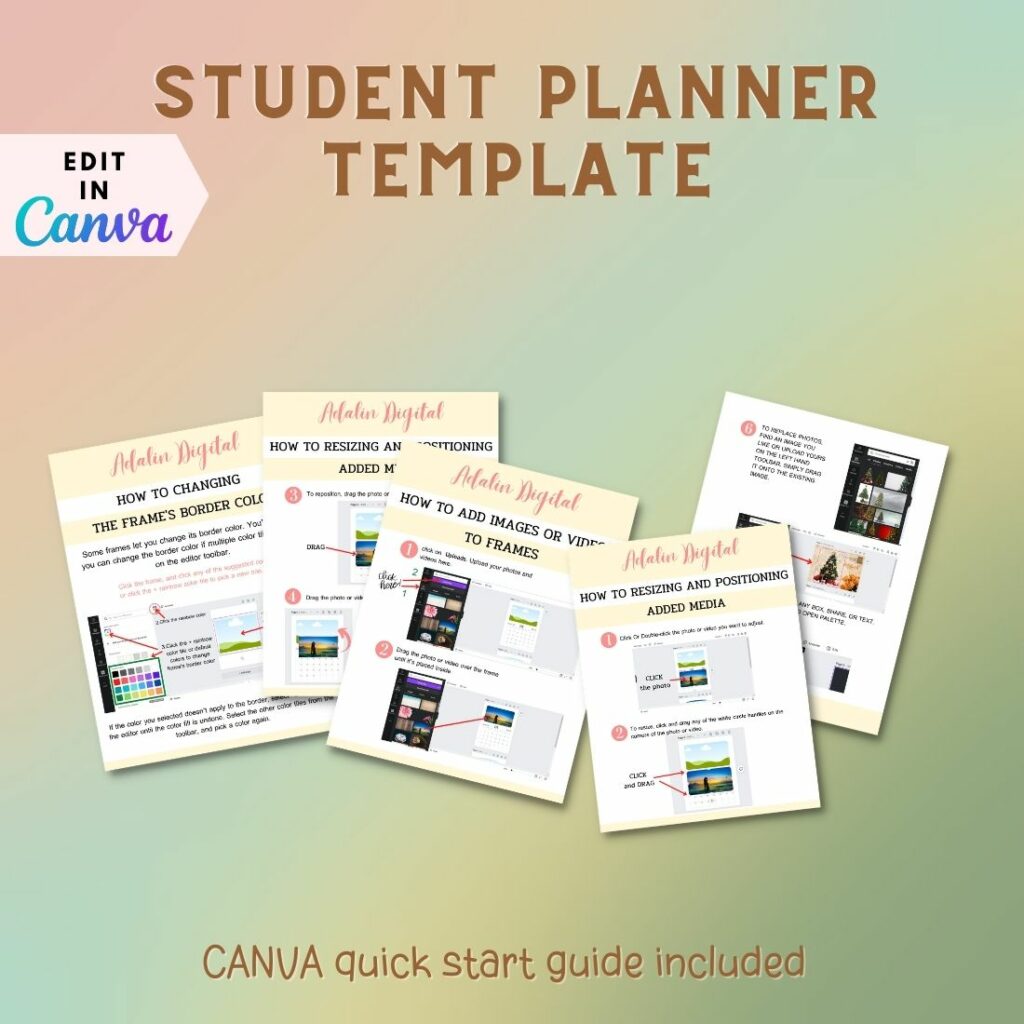 Student Planner Template - Editable by Canva - MasterBundles