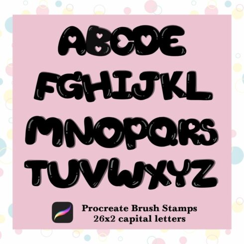 26x2 Captial Letters Procreate Brush Stamps - MasterBundles
