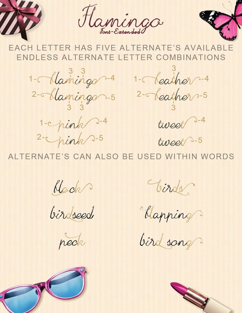 Hand Drawn Flamingo Font – MasterBundles