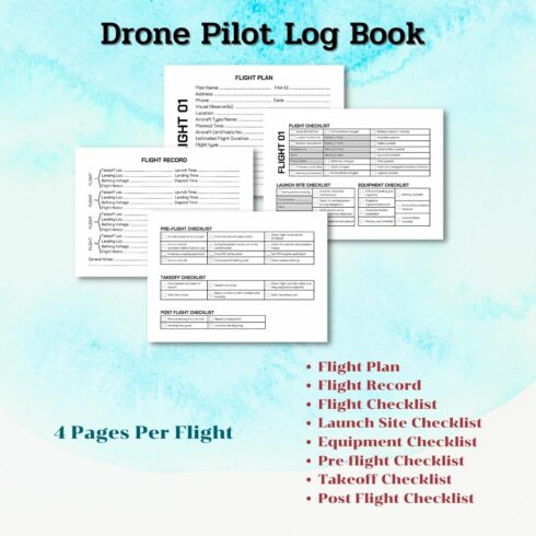 Drone Pilot Logbook - Canva template - MasterBundles