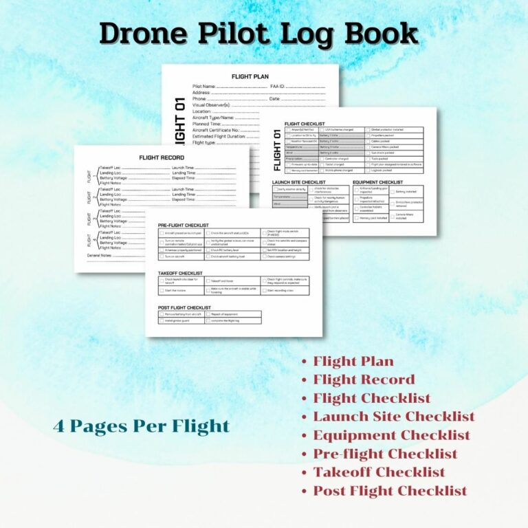 Drone Pilot Logbook - Canva template - MasterBundles