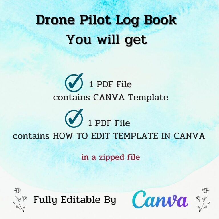 Drone Pilot Logbook - Canva template - MasterBundles