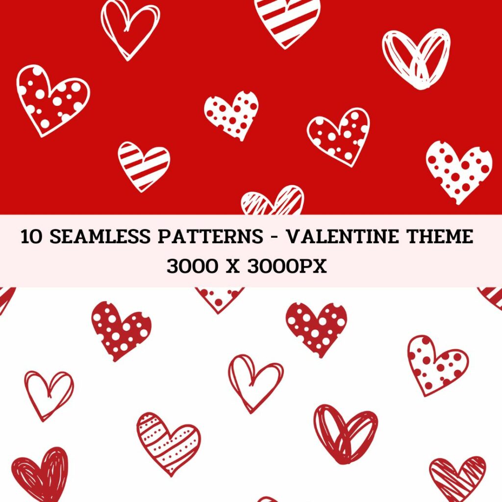 10 Seamless Patterns - Valentine Theme - MasterBundles