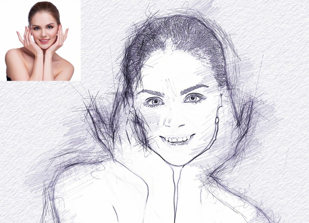 Outline Sketch Photoshop Action – MasterBundles