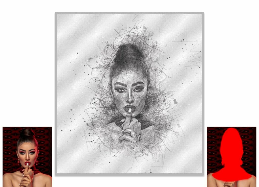 Scribble Sketch Effect PS Action – MasterBundles