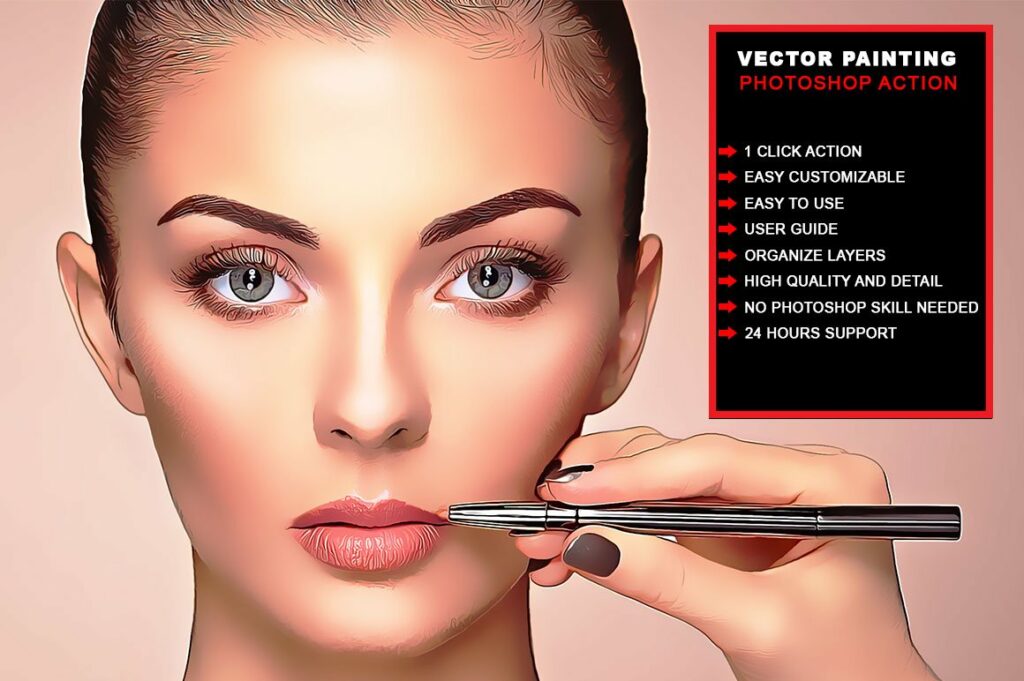 Vector Painting Photoshop Action – MasterBundles