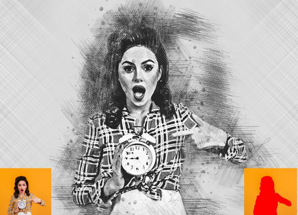 Pencil Canvas Sketch PS Action – MasterBundles