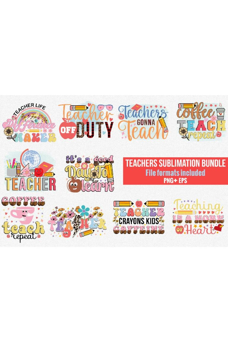 Retro Teacher Sublimation Design Bundle - MasterBundles