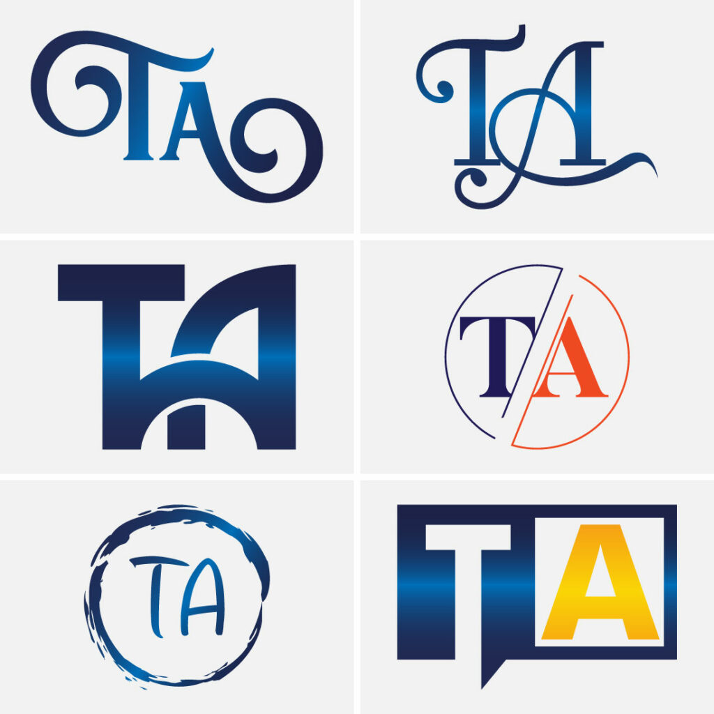 Initial Letter T A Logo Design Vector Template. Graphic Alphabet Symbol ...