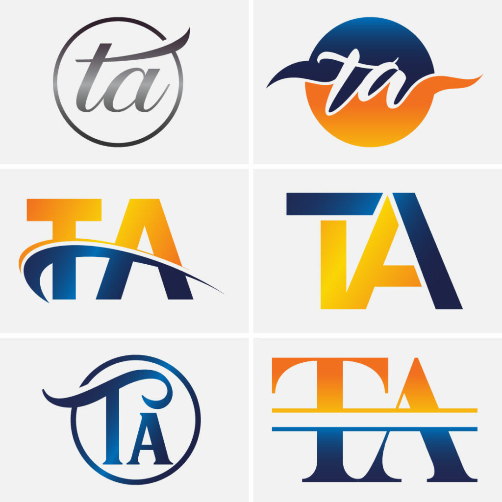 Initial Letter T A Logo Design Vector Template. Graphic Alphabet Symbol ...